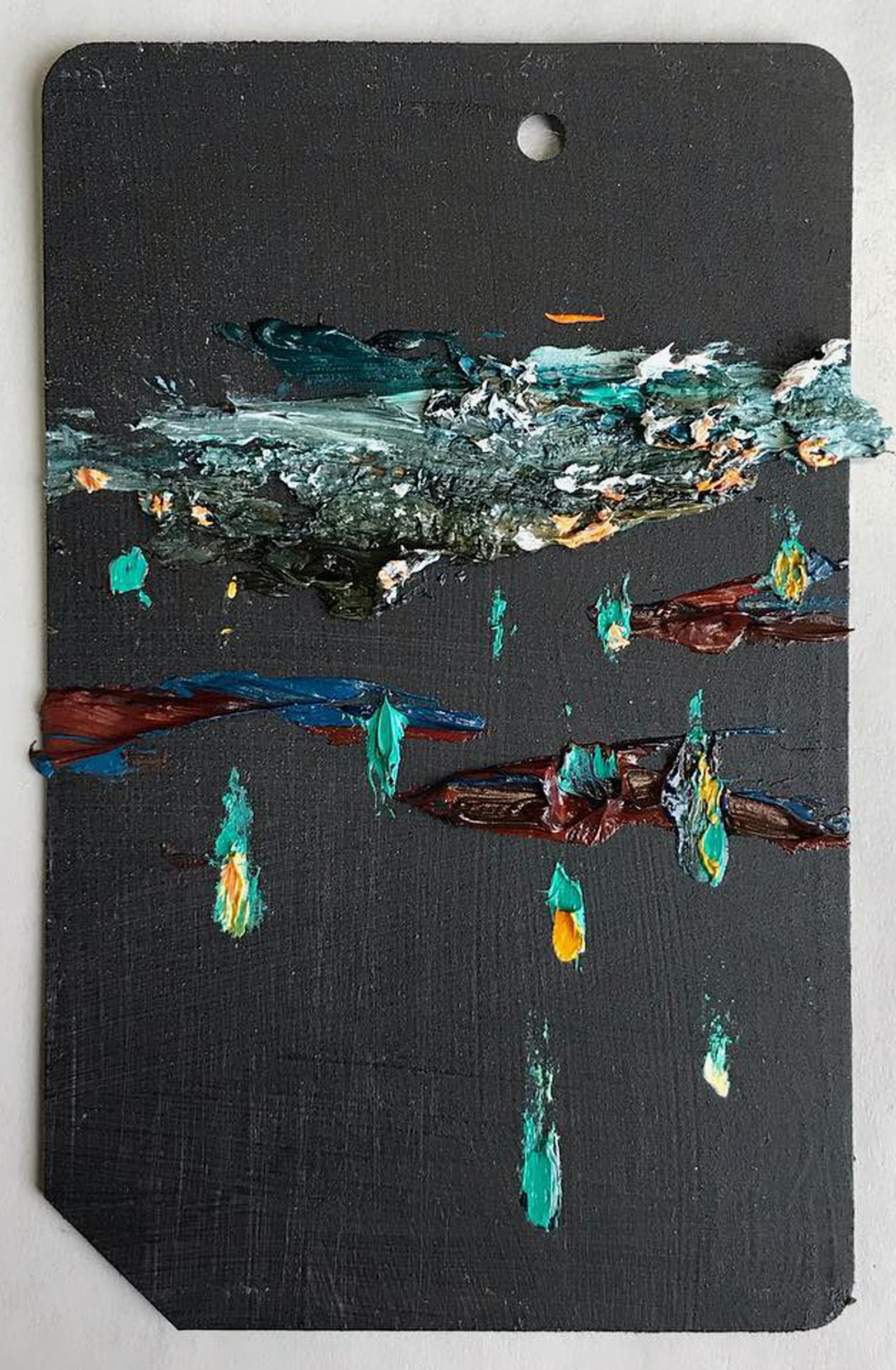 MetroCard Painting Abstraction of Rain - Katelyn Alain - Art in Res